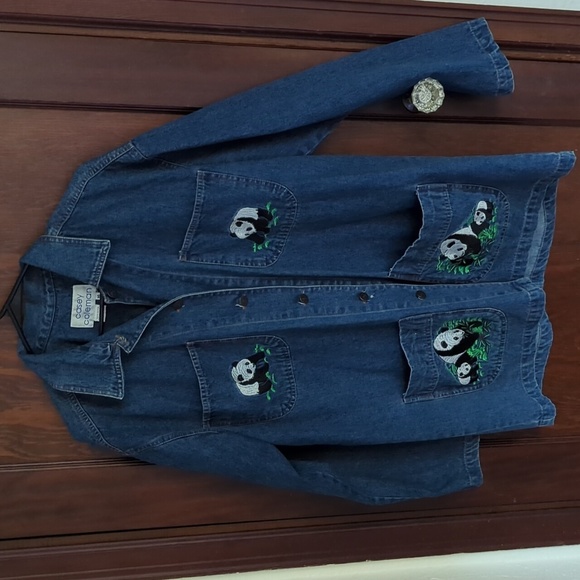 Casey Coleman | Tops | Casey Coleman Embroidered Panda Long Sleeve ...